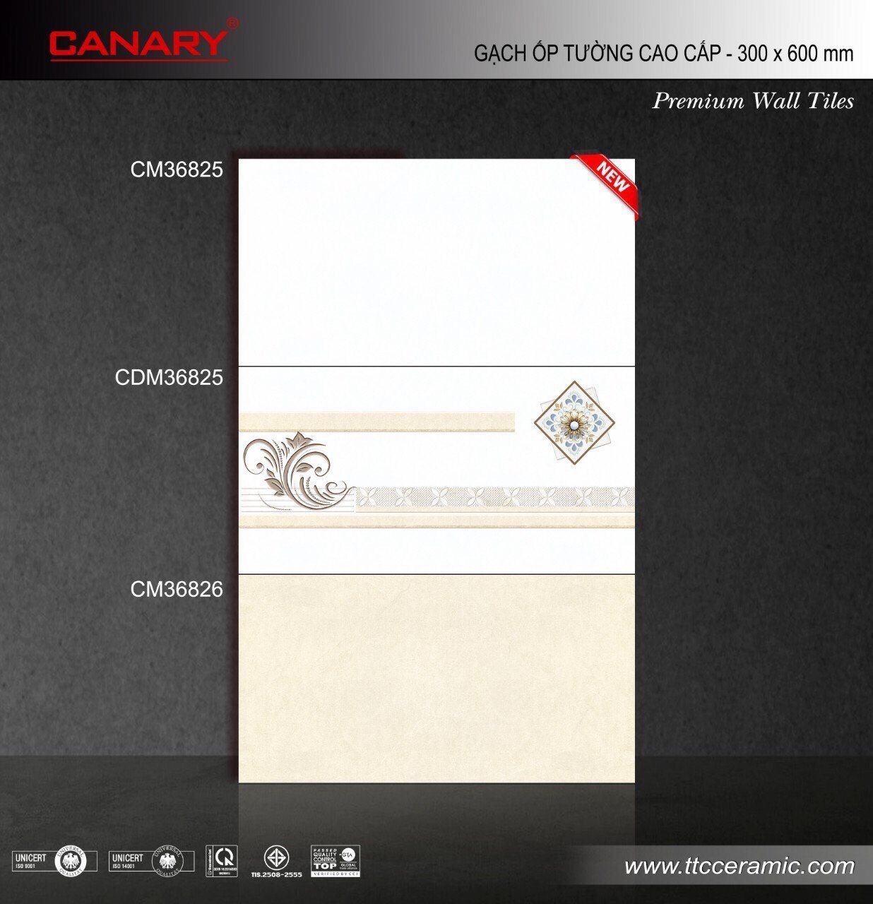 Bộ gạch ốp tường Canary 30x60 mã CM36825 - CDM36825 - CM36826